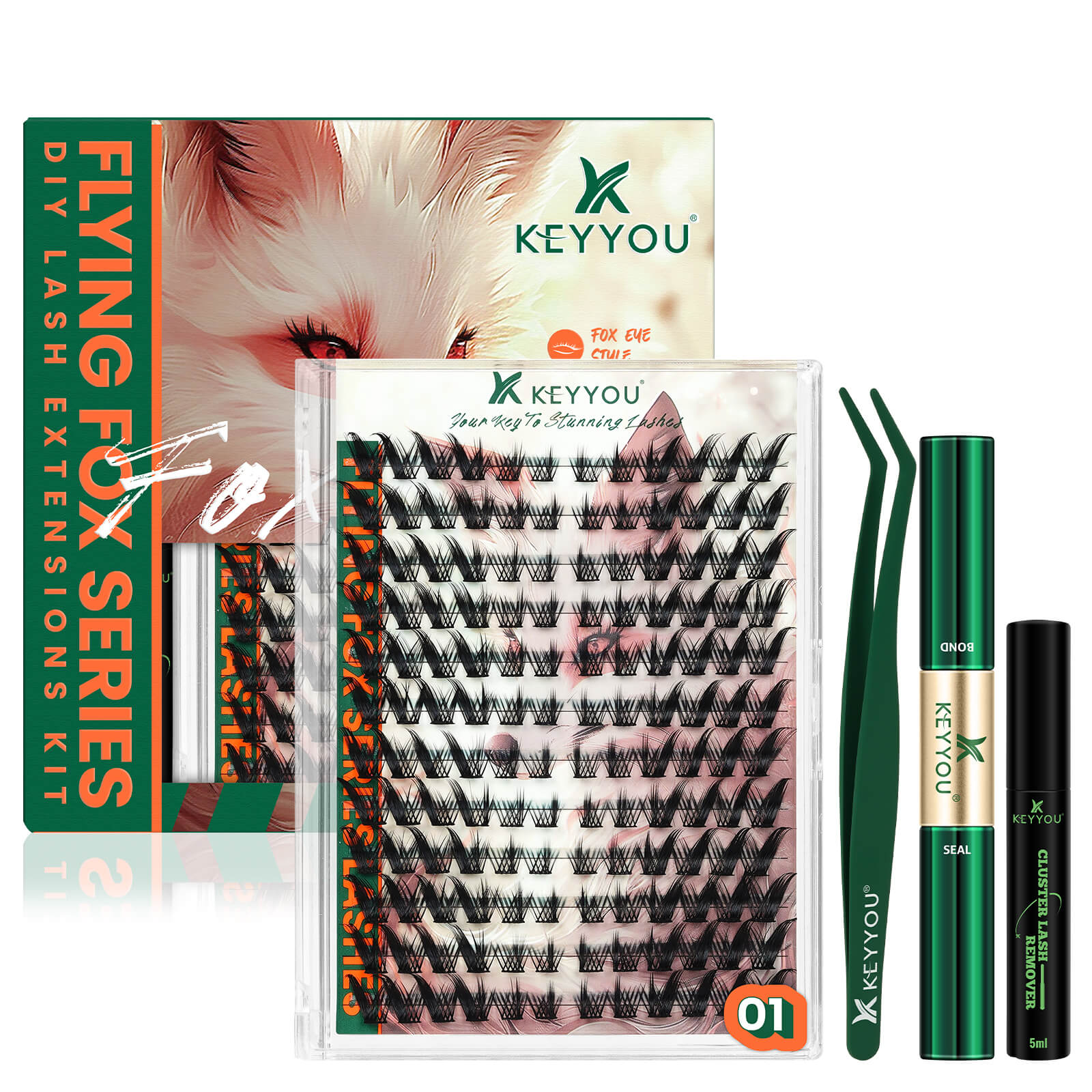 Flying Fox Lash Cluster Kit – Foxy Flair for Mesmerizing Eyes | KEYYOU
